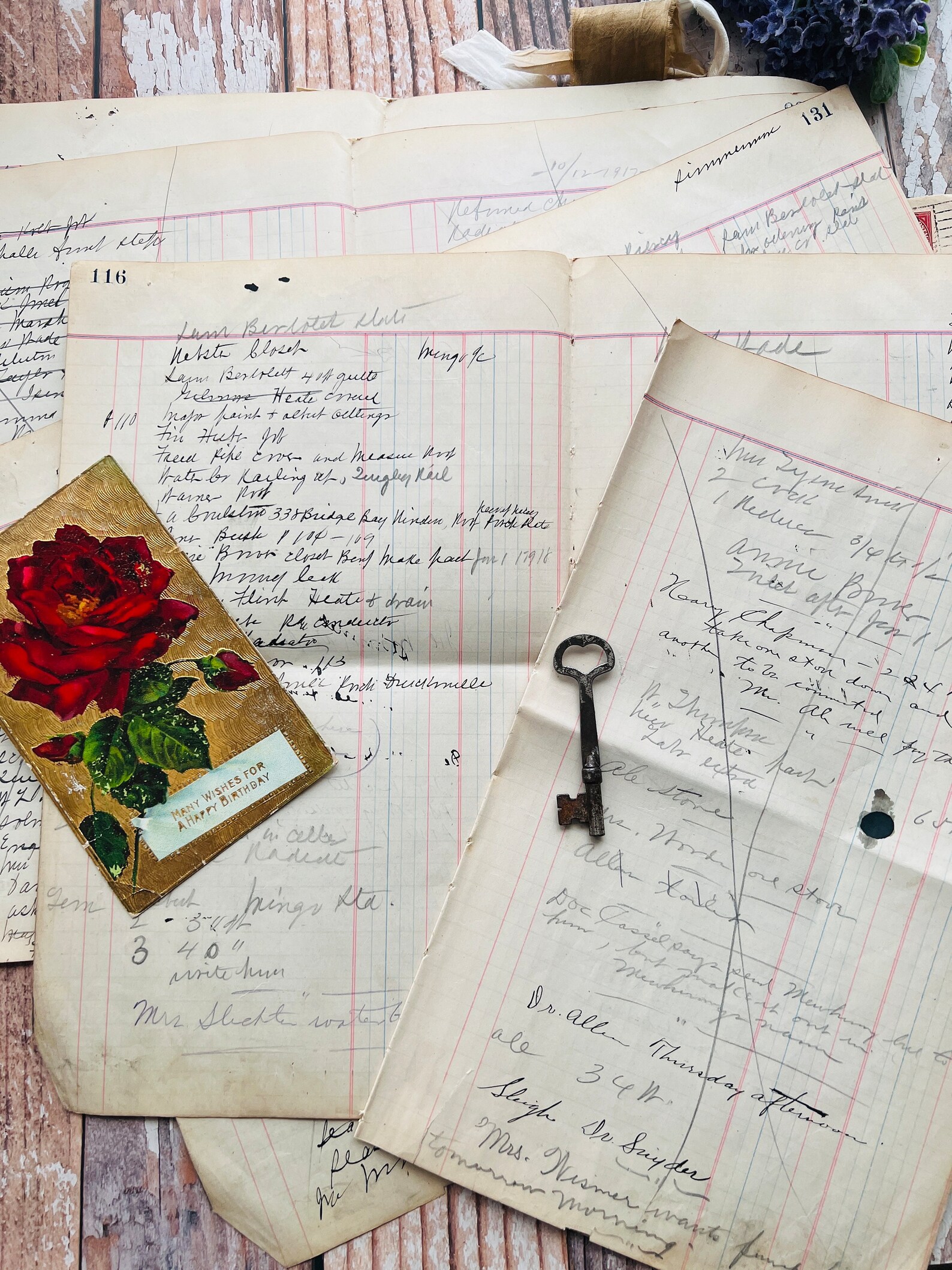 Ephemera Bundle Antique and Vintage Ledger, Envelopes, Postcards ...