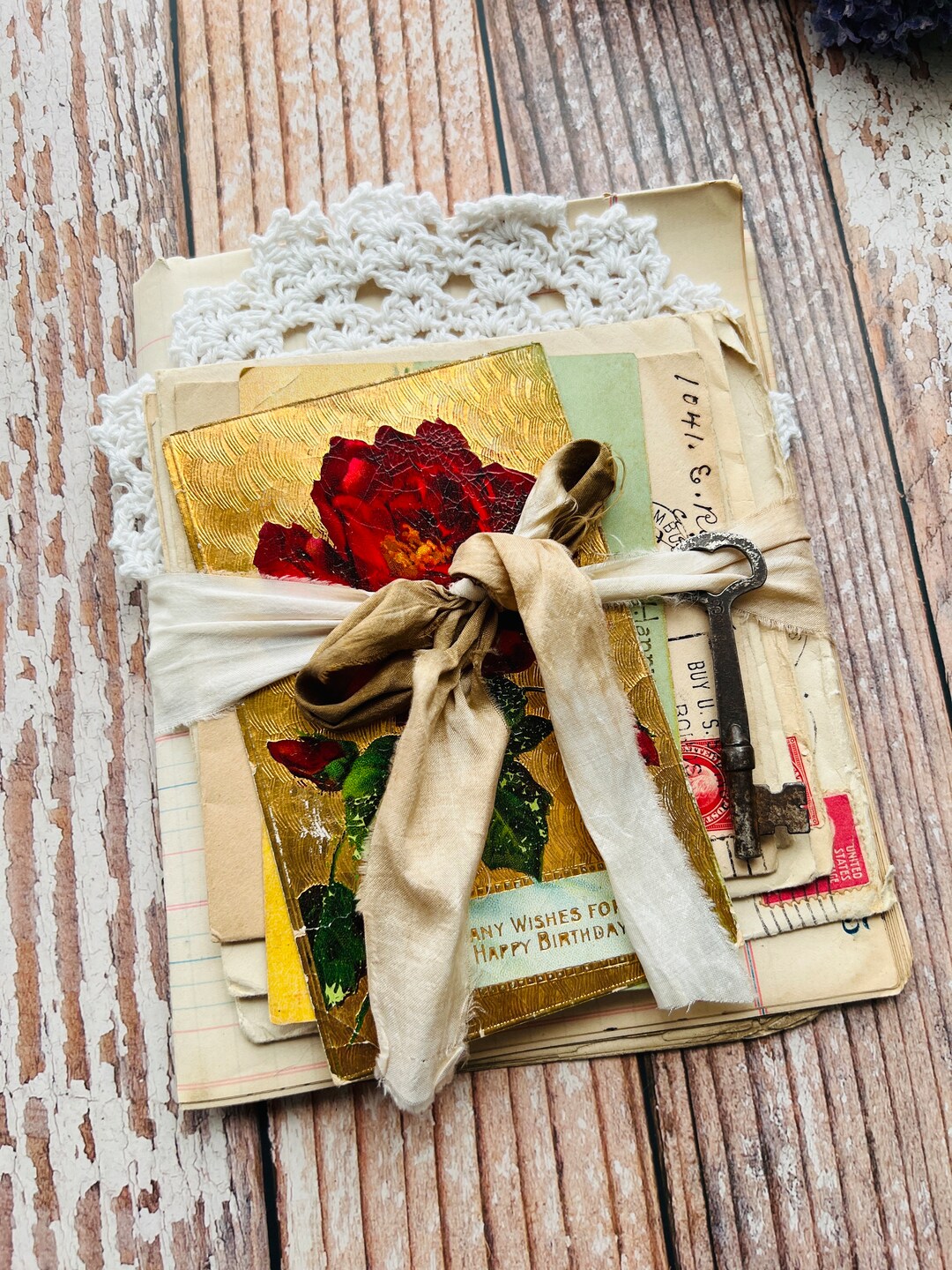 Ephemera Bundle - Antique and Vintage Ledger, Envelopes, Postcards ...
