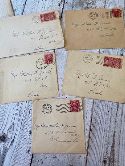 Ephemera Bundle Antique and Vintage Ledger, Envelopes, Postcards ...