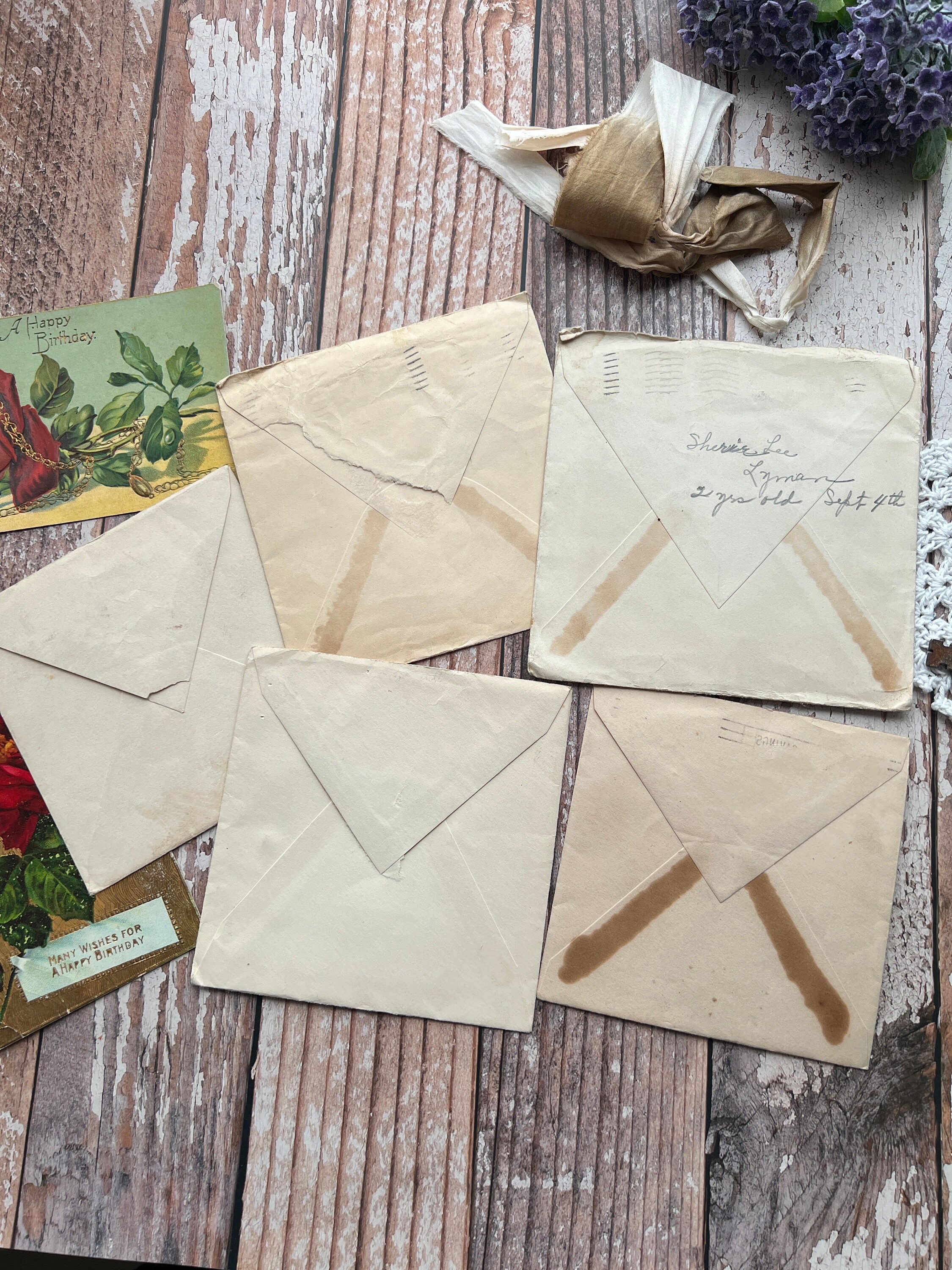 Ephemera Bundle Antique and Vintage Ledger, Envelopes, Postcards ...