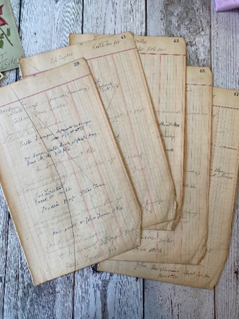 Ephemera Bundle Antique and Vintage Ledger, Envelopes, Postcards ...