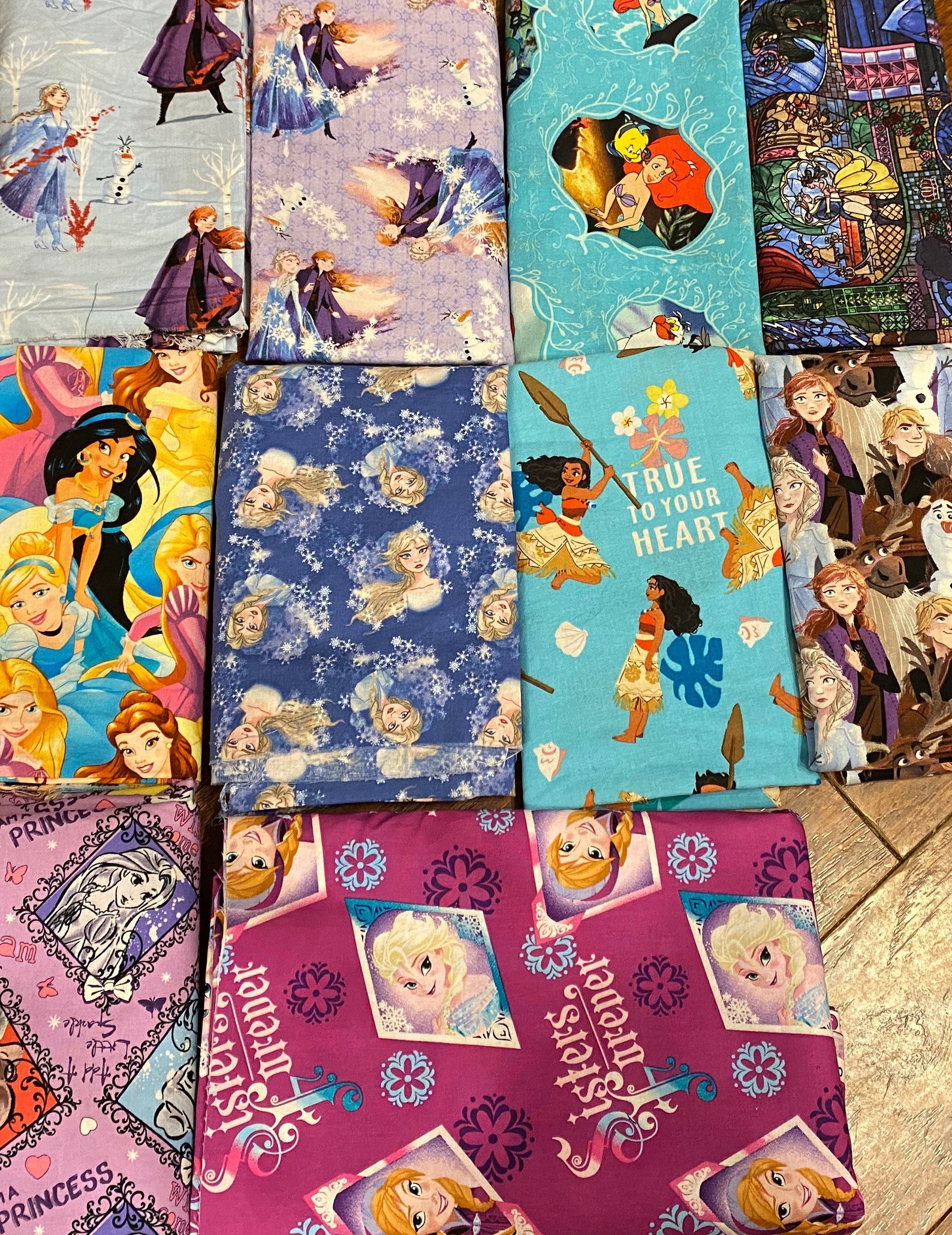 Fat Quarter Bundle 5 Cotton Fat Quarters Of Disney Etsy