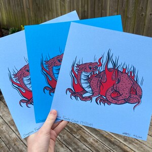 Scottish Dragon and Family Crest Screenprint - Etsy