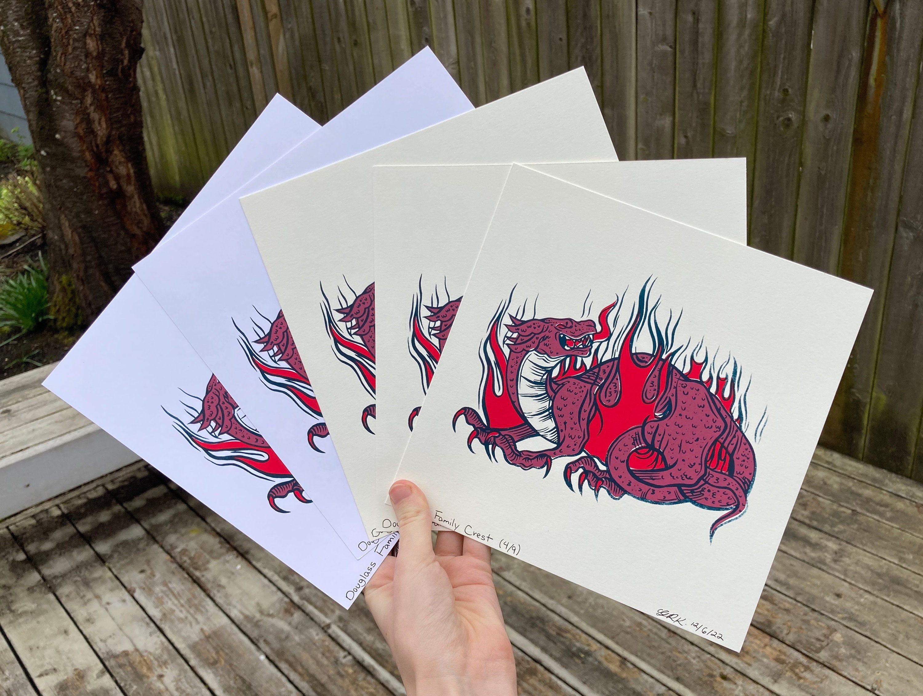 Scottish Dragon and Family Crest Screenprint - Etsy
