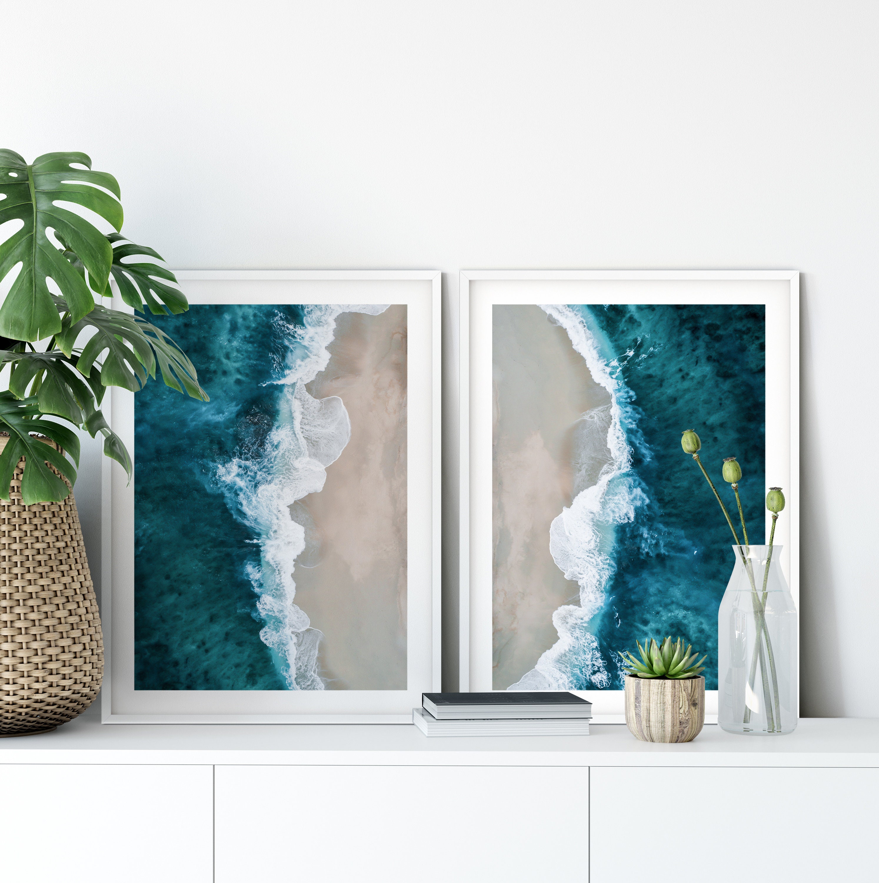 Ocean Print Set of 2 Prints Beach Photography Coastal Wall Art - Etsy