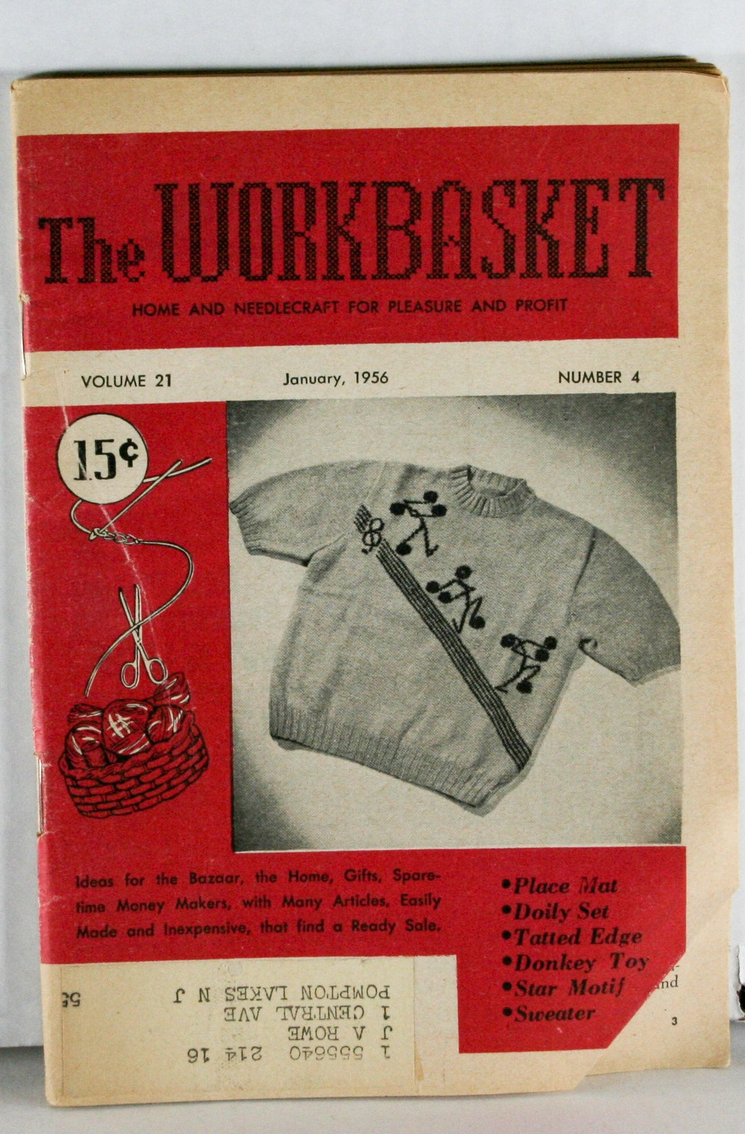 The Workbasket 1955-56 Volume 21 Home and Needlecraft Magazine, Four ...