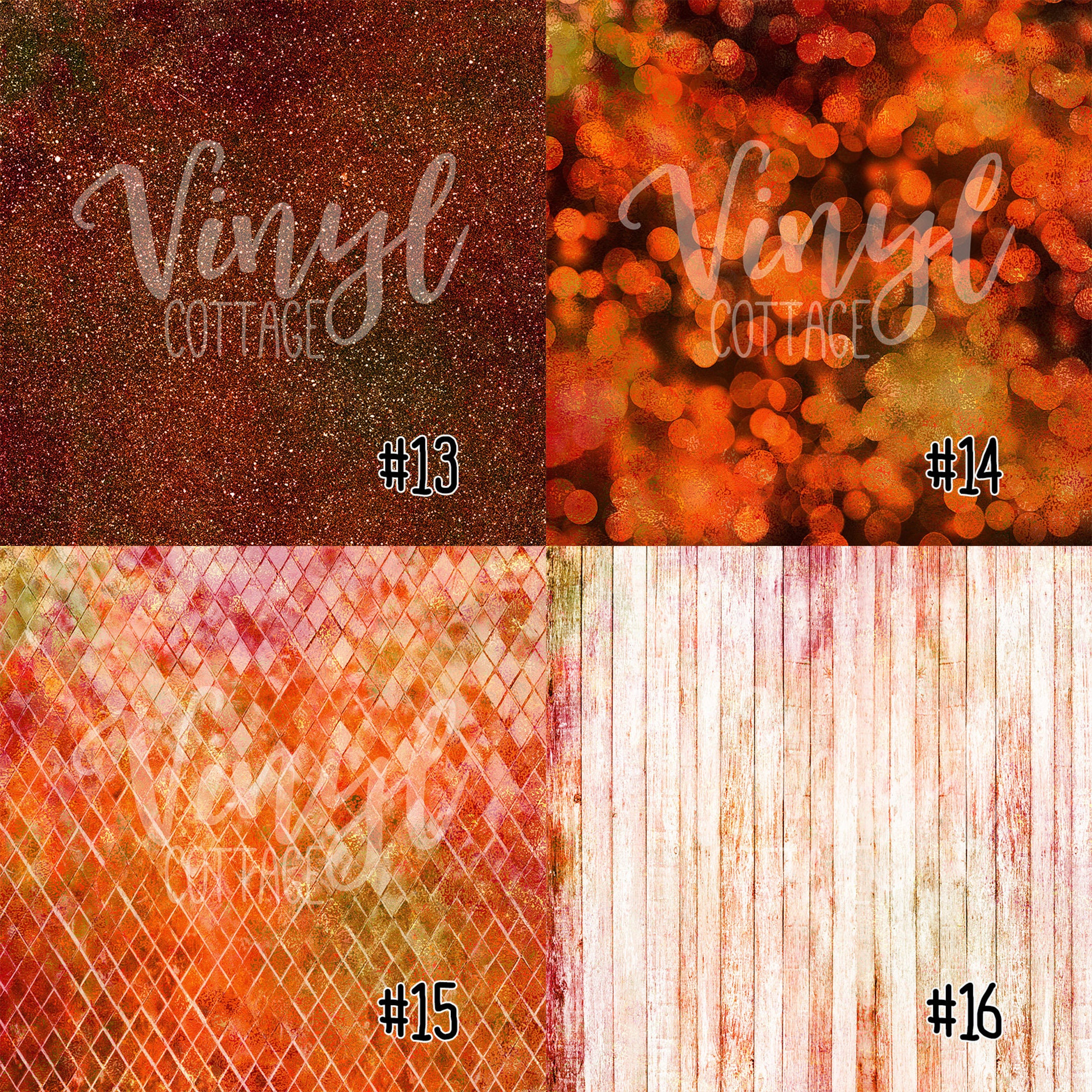 Autumn Texture Pattern Vinyl, Fall Amber Glitter Print Vinyl, Printed ...