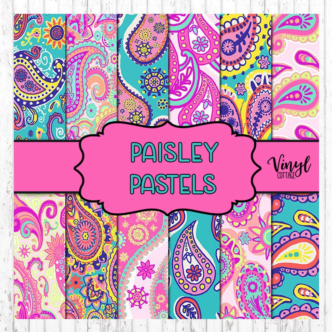 Paisley Pastels Print Vinyl, Paisley Heat Transfer Vinyl, Pattern Heat ...