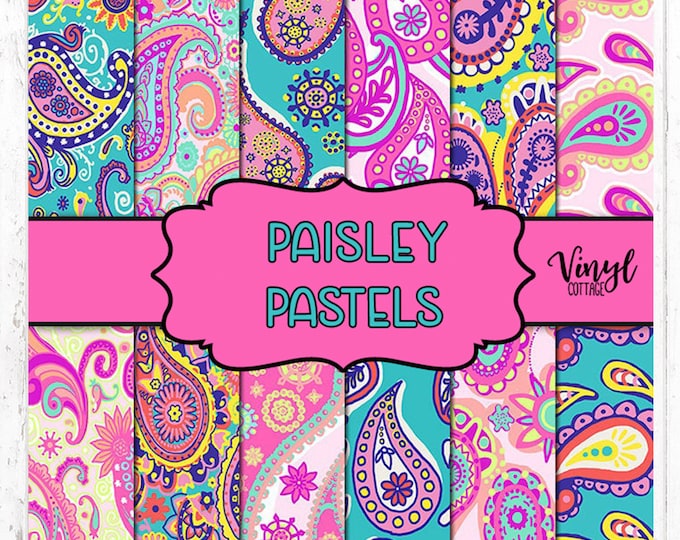 Paisley Pastels Print Vinyl Paisley Heat Transfer Vinyl | Etsy