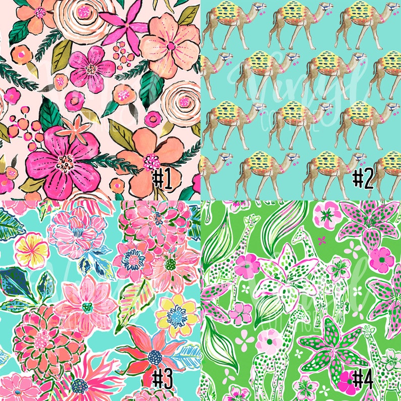Preppy Florals Print Vinyl, Lilly Inspired Print HTV, Sea Turtle ...