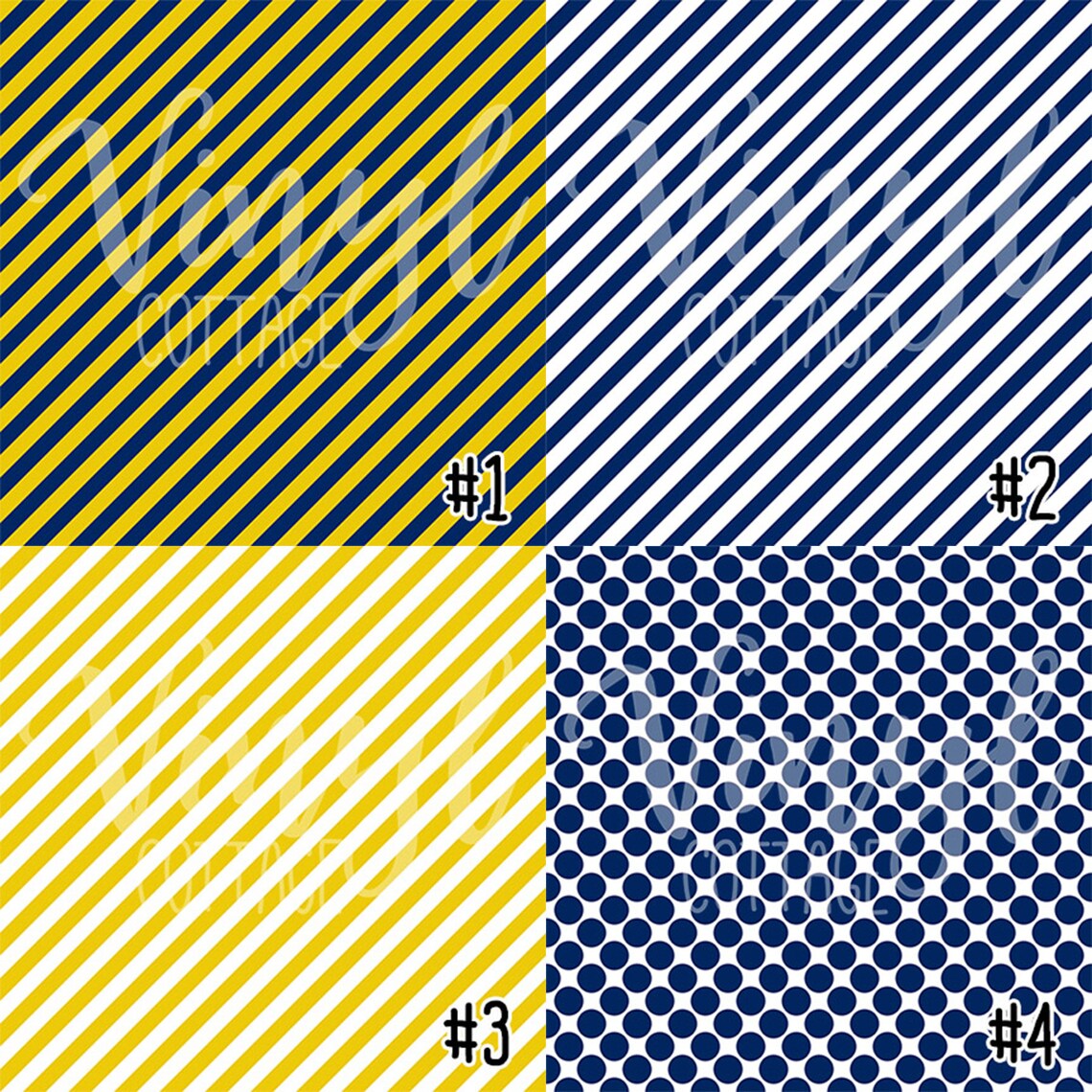 Navy and Yellow Pattern Vinyl Gold Print Vinyl Printed HTV - Etsy