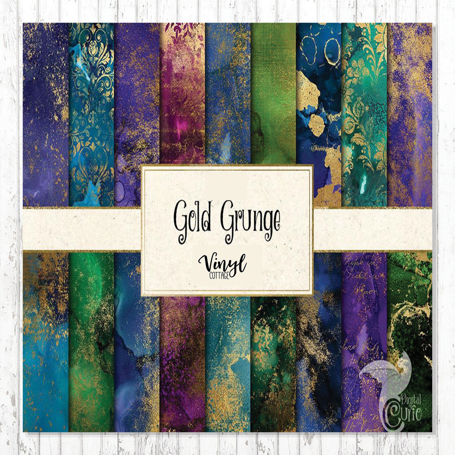 Gold Grunge Patterned Vinyl Printed HTV Printed Adhesive | Etsy