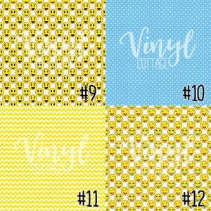 Emoji Pattern Vinyl, Smiley Print Vinyl, Printed HTV, Pattern Heat ...