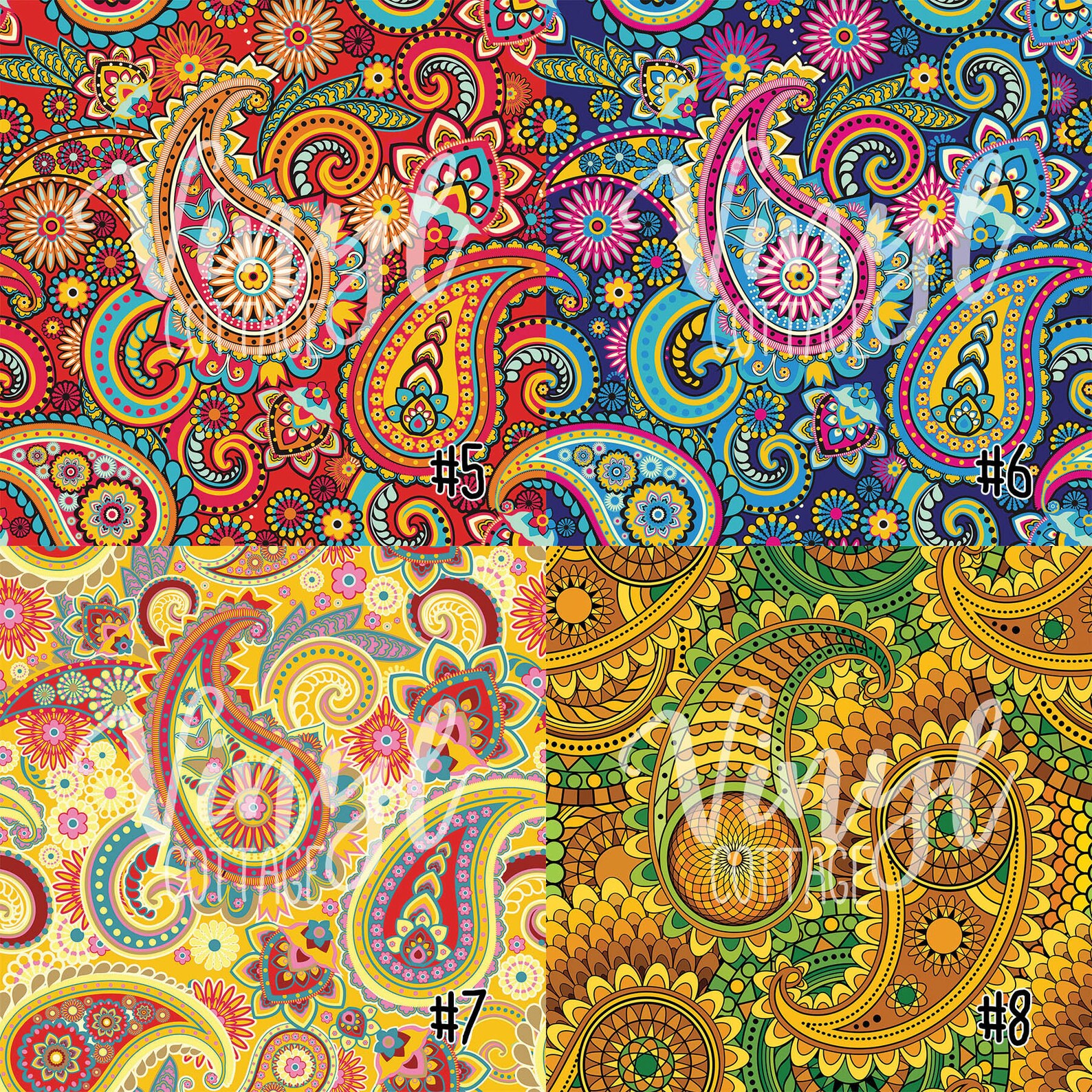Paisley Print Vinyl, Paisley Heat Transfer Vinyl, Pattern Heat Transfer ...