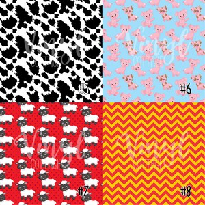 Red Barn Farm Animals Pattern Vinyl: Printed HTV & Adhesive Vinyl - Etsy