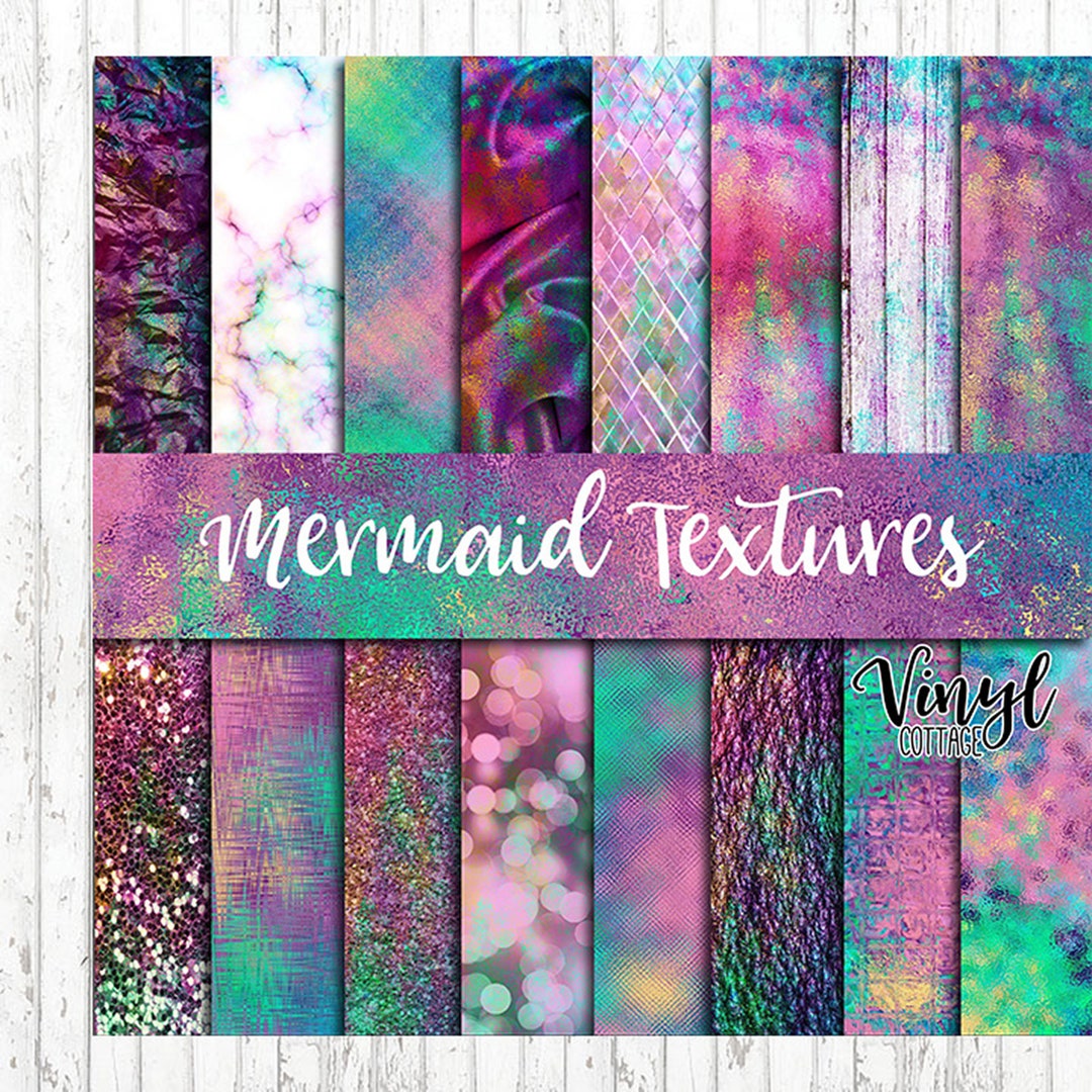 Mermaid Texture Pattern Vinyl, Mermaid Glitter Print Vinyl, Printed HTV ...