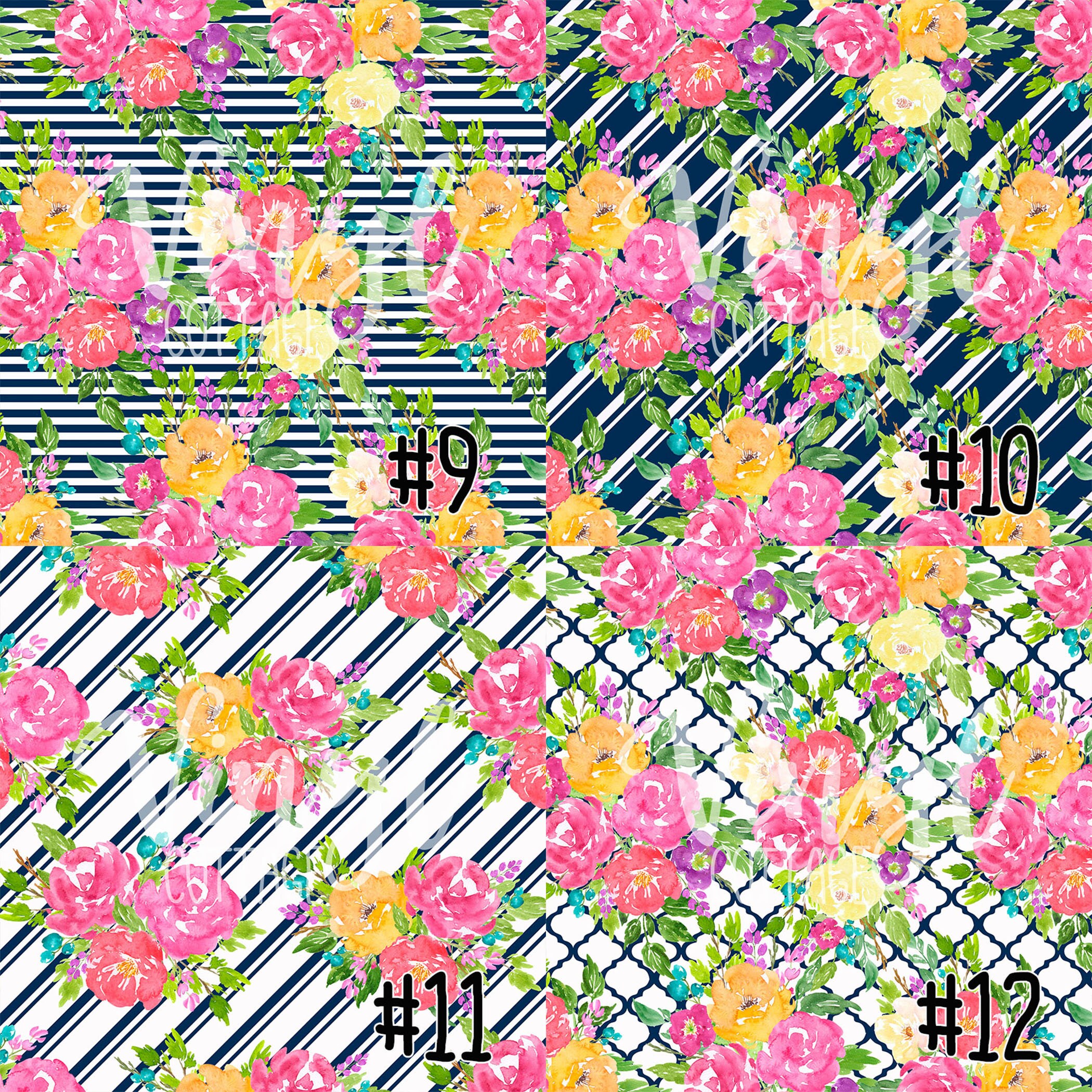 Navy Florals Pattern Craft Vinyl Flower Print HTV - Etsy