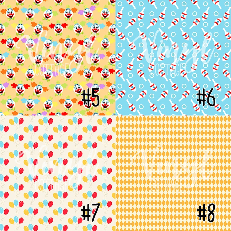 Circus Pattern Vinyl Clown Print Vinyl Stripes Printed HTV - Etsy