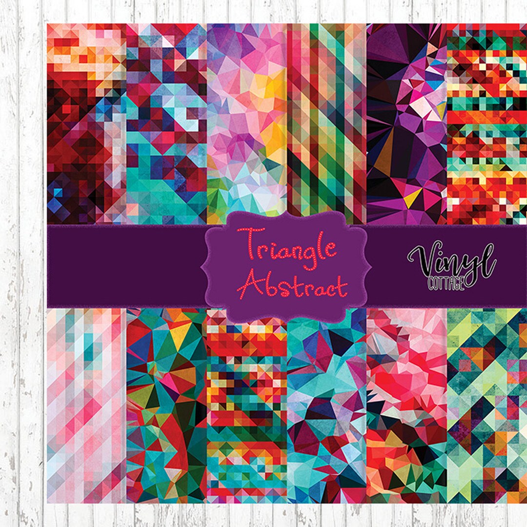 Triangle Abstract Pattern Vinyl, Geometric Print Vinyl, Printed HTV ...