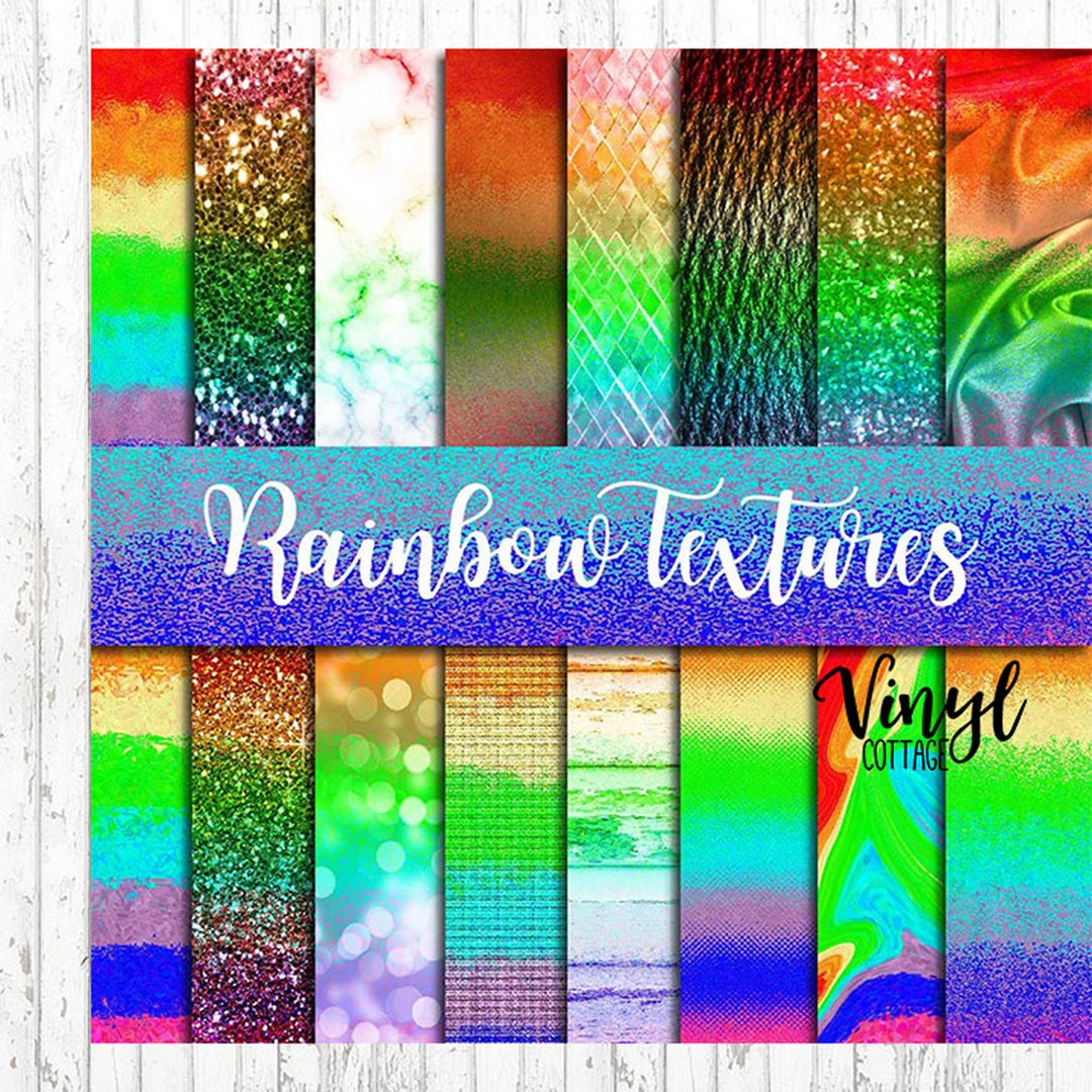 Rainbow Textures Pattern Vinyl, Rainbow Marble Print Vinyl, Printed HTV ...