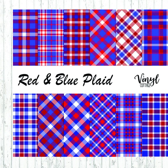 Red and Blue Plaid Pattern Vinyl Patriotic Plaid HTV Pattern | Etsy