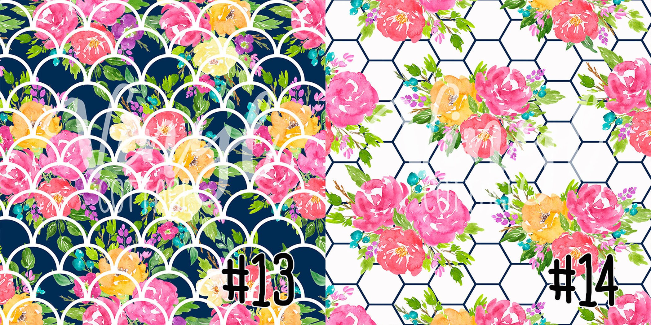 Navy Florals Pattern Craft Vinyl Flower Print HTV - Etsy