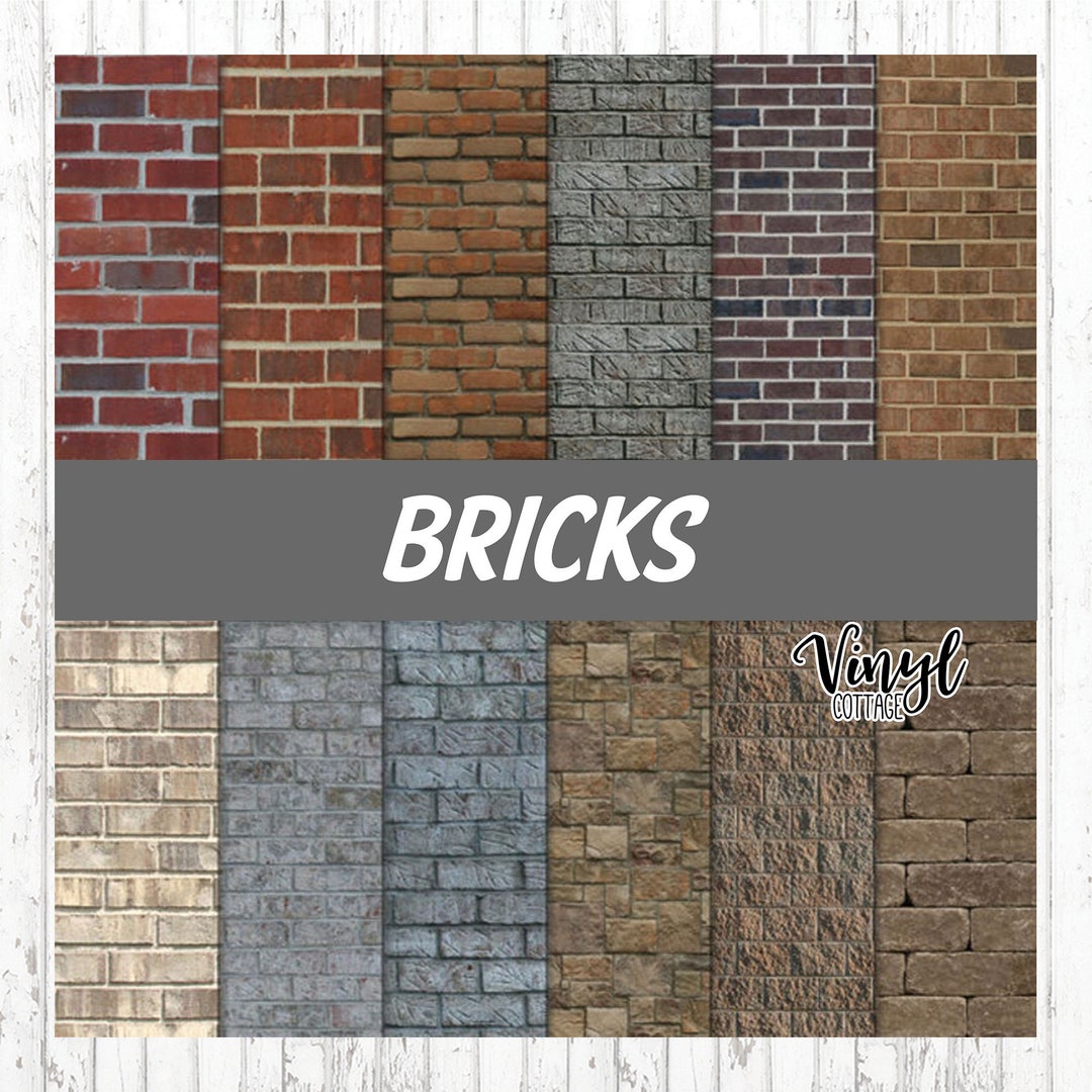 Bricks Print Vinyl, Pattern Heat Transfer Vinyl, Printed Adhesive Vinyl ...