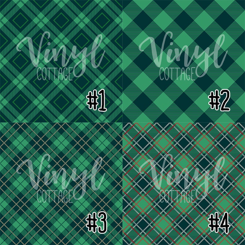 Green Plaid Print Vinyl, Buffalo Printed HTV, Pattern Heat Transfer ...