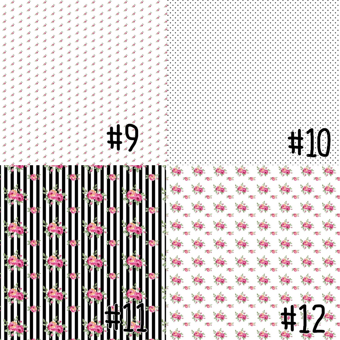 Black and Pink Print Vinyl Pink Roses Floral Print HTV - Etsy