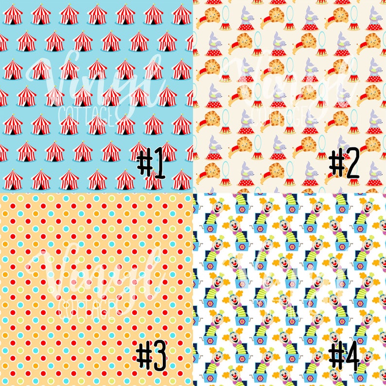 Circus Pattern Vinyl Clown Print Vinyl Stripes Printed HTV - Etsy