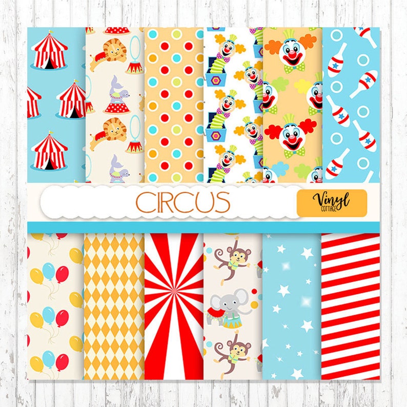 Circus Pattern Vinyl Clown Print Vinyl Stripes Printed HTV - Etsy