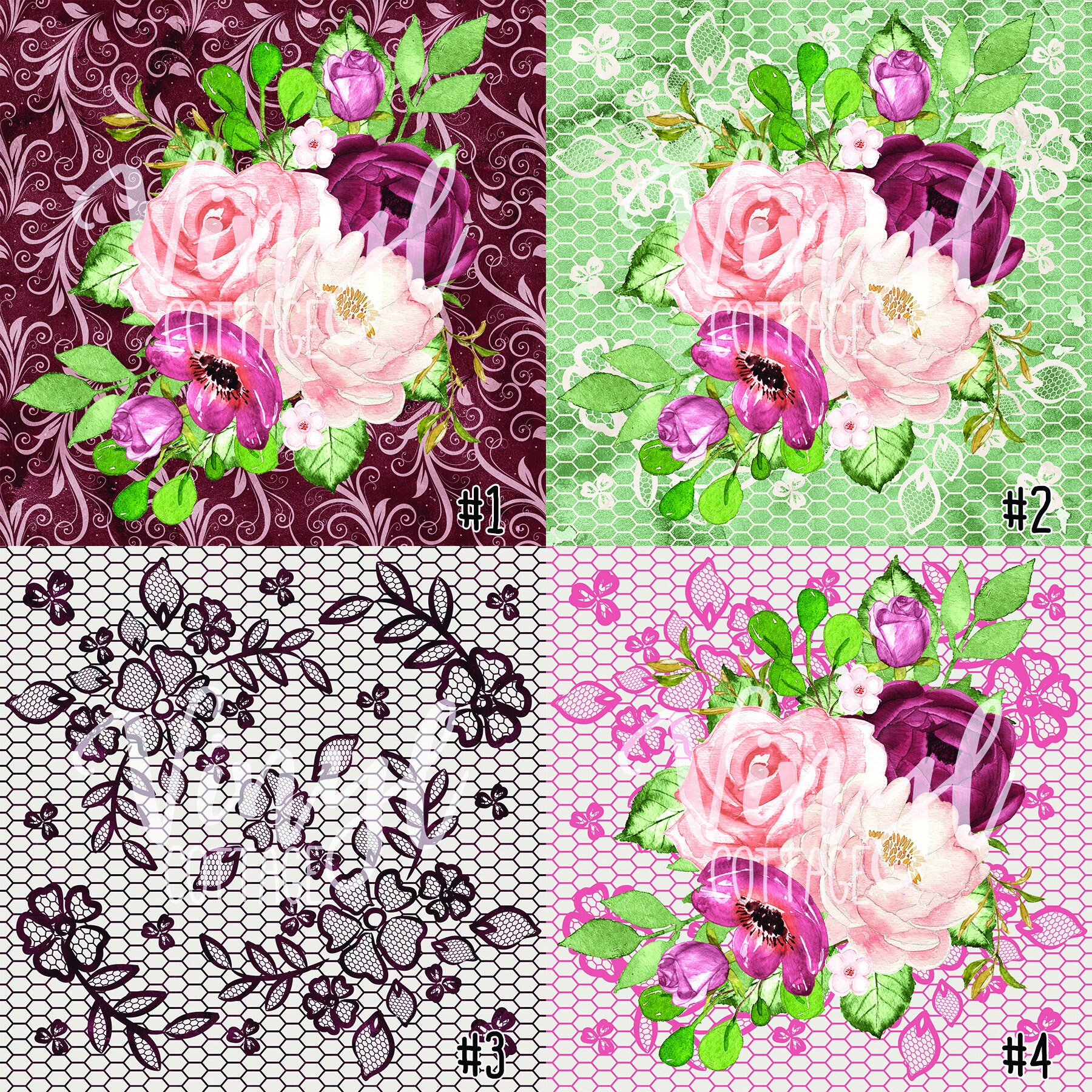 Marsala Pattern Vinyl Watercolor Floral Print Vinyl Burgandy - Etsy