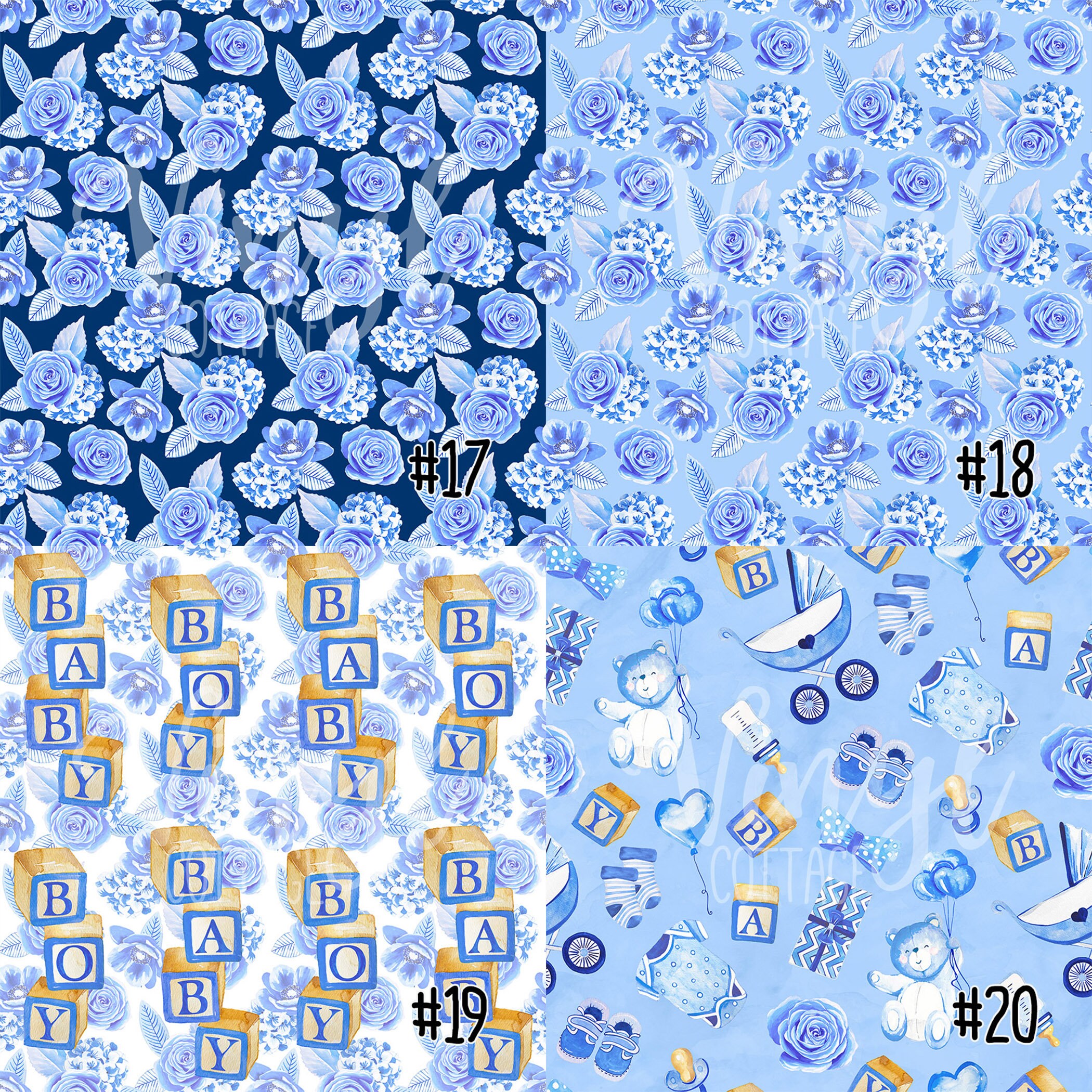 Baby Boy Pattern Vinyl Blue Print Vinyl Printed HTV | Etsy