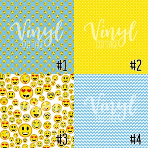 Emoji Pattern Vinyl, Smiley Print Vinyl, Printed HTV, Pattern Heat ...