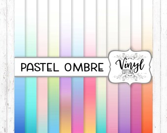 Patterned Vinyl Pastel Rainbow Ombre Print Craft Vinyl Sheet - Etsy