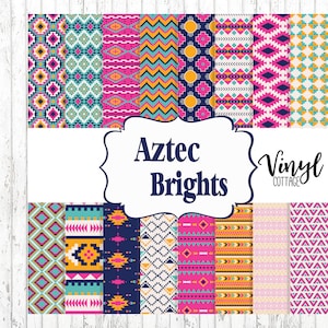 Aztec Pattern Vinyl, Bright Print Vinyl, Geometric Shapes Printed HTV ...