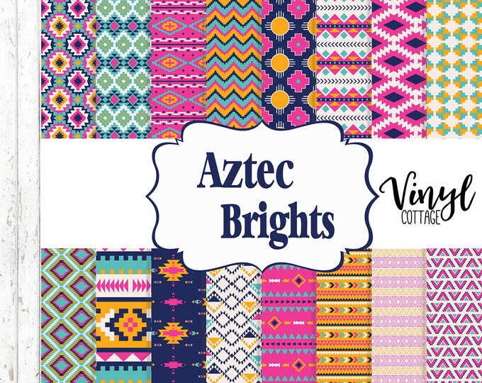 Aztec Pattern Vinyl Bright Print Vinyl Geometric Shapes | Etsy