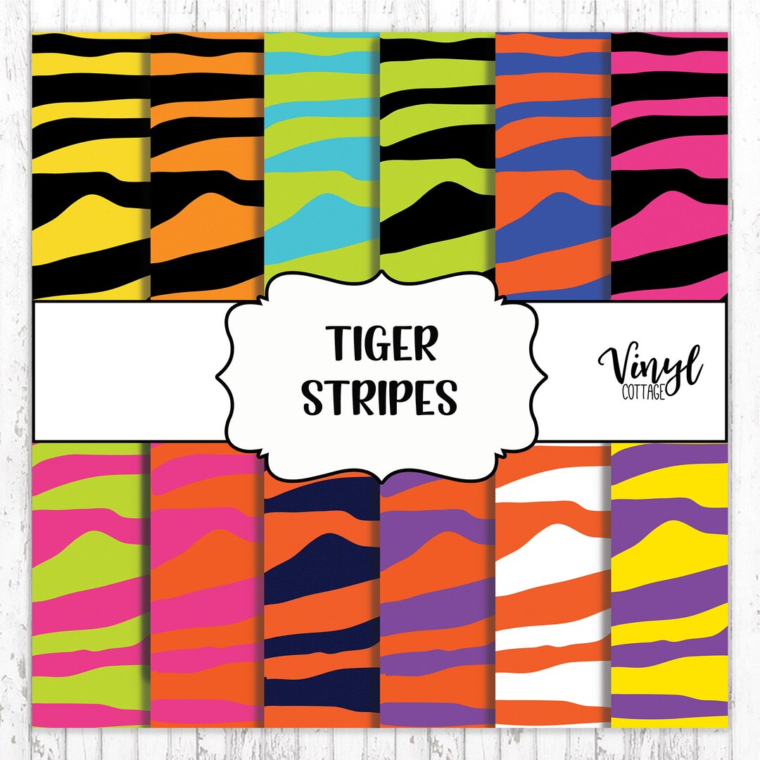 Tiger Stripes Print Vinyl, Animal Print HTV, Purple Gold Pattern Heat ...