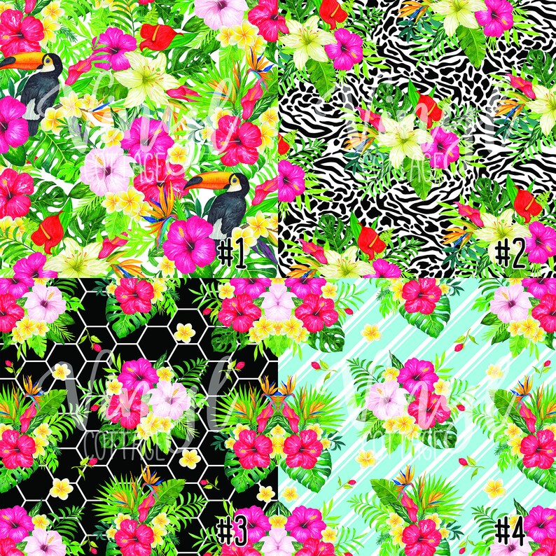 Tropical Jungle Pattern Vinyl Tropical Floral Print Vinyl | Etsy