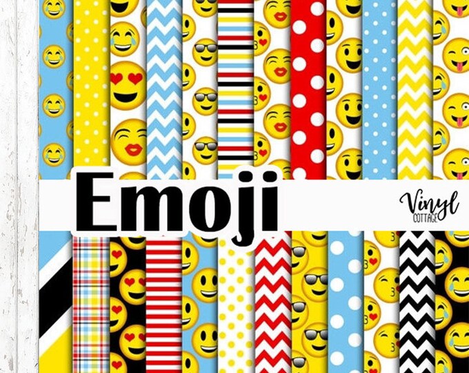 Emoji Pattern Vinyl Smiley Print Vinyl Printed HTV Pattern - Etsy