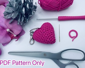 Crochet Heart Pattern for Keyring, Brooche or Hairclip - Etsy
