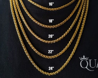 Vintage Gold Braided Wheat Chain Thick 1/2 Goldplated - Etsy