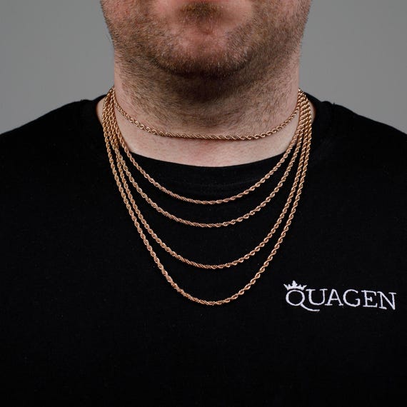 Rose gold stainless steel necklace store