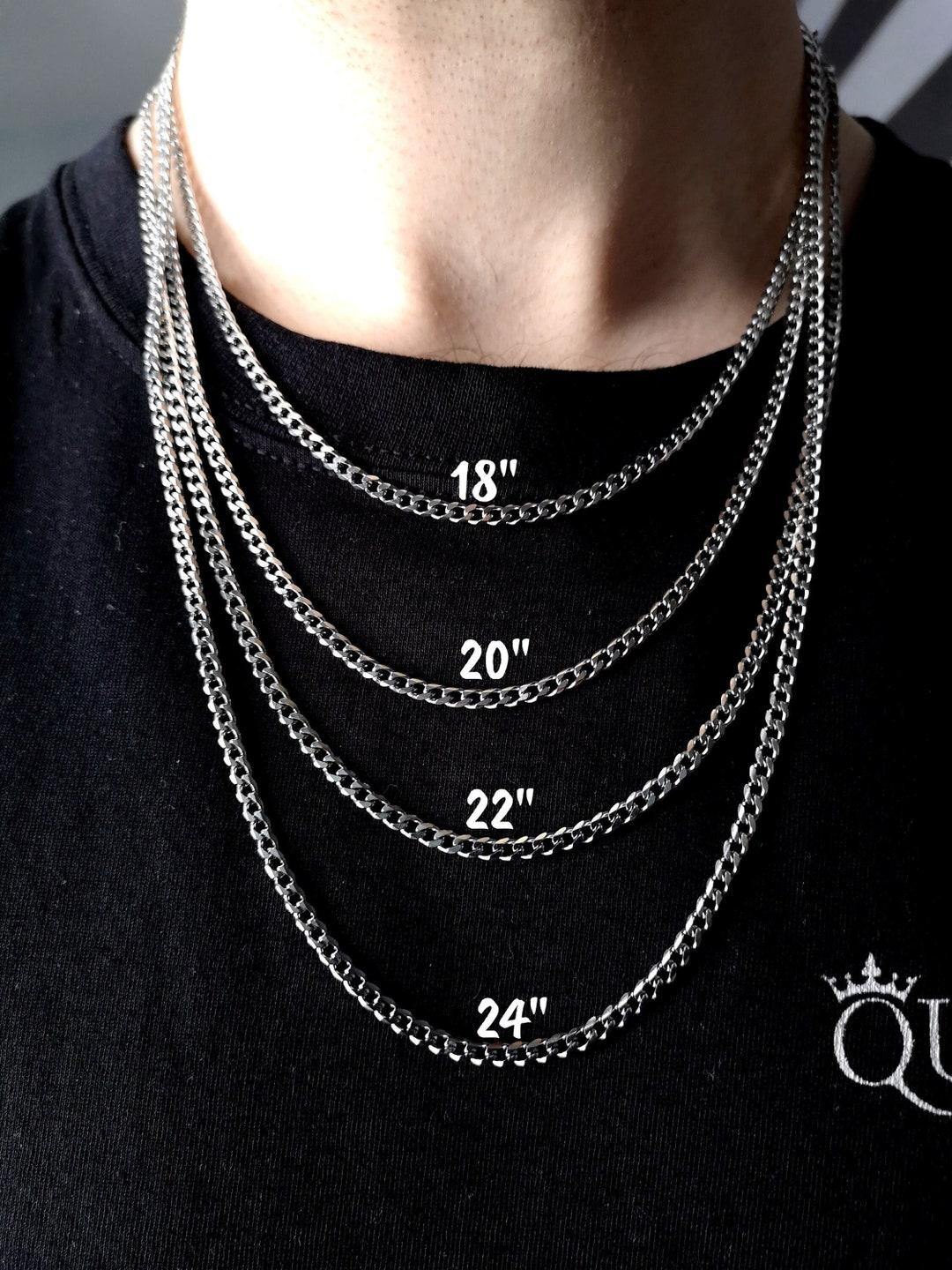 3.5MM Stainless Steel Cuban Link Chain Necklace - Etsy