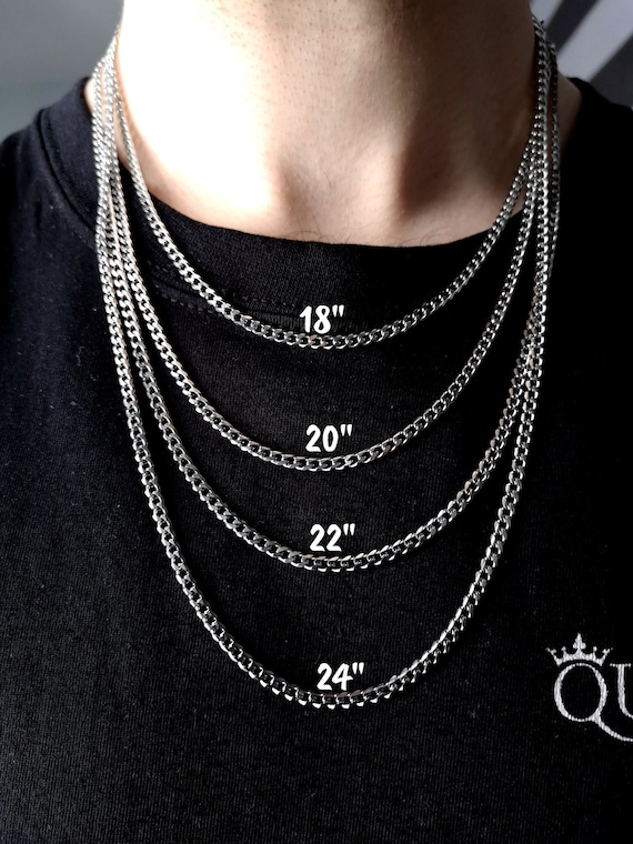 3.5MM Silver Chain Miami Cuban Link Chain Silver Cuban Link Necklace Stainless Steel Cuban Curb Chain Necklace Cuban Necklace Men Etsy