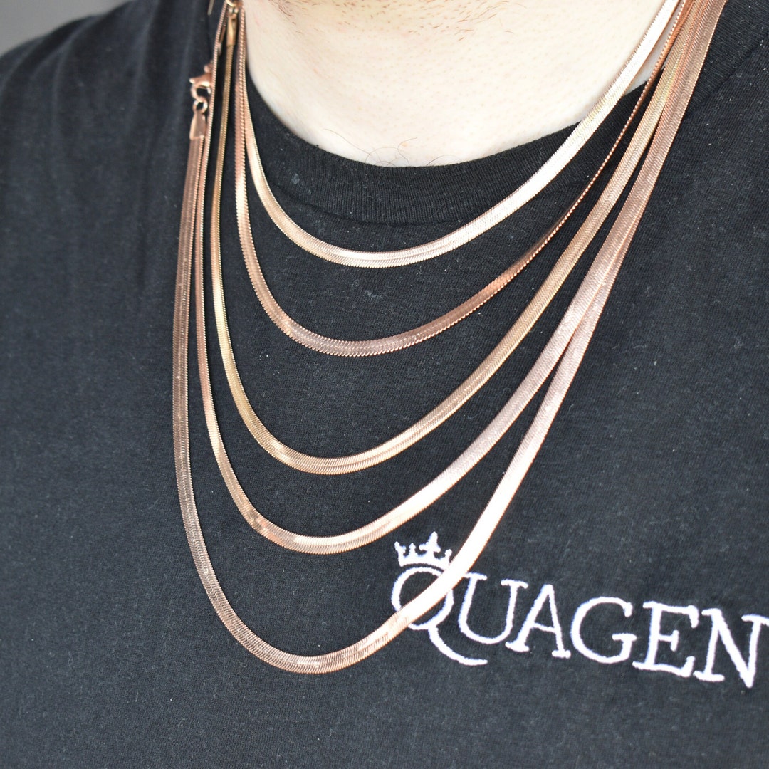 4MM 18K Rose Gold Snake Chain Necklace Snake Chain Rose - Etsy UK