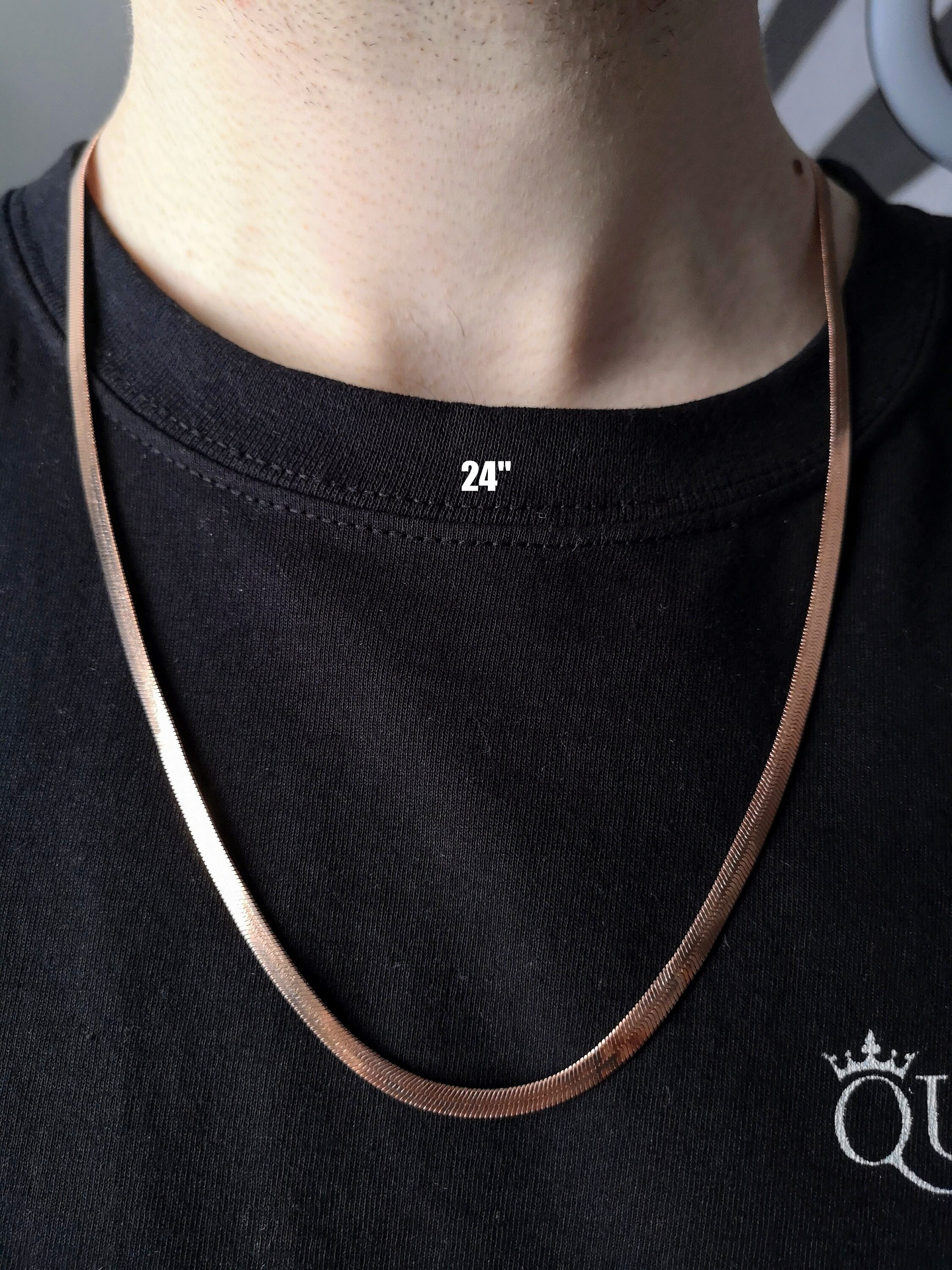 4MM 18K Rose Gold Snake Chain Necklace Snake Chain Rose | Etsy UK