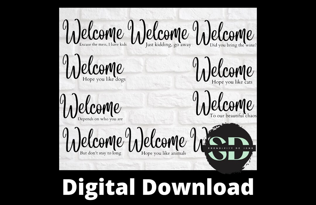 Welcome Digital Download PNG/SVG - Etsy