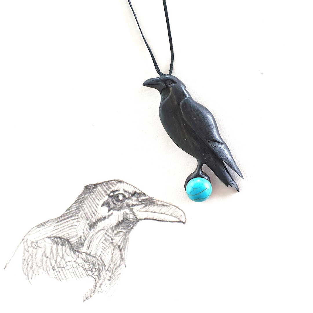 Raven Jewelry Crow Necklace Black Bird Animal Pendant Gothic Christmas ...