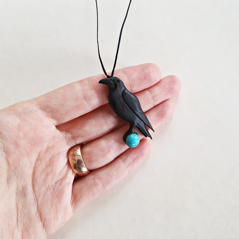 Raven Jewelry Crow Necklace Black Bird Animal Pendant Gothic | Etsy